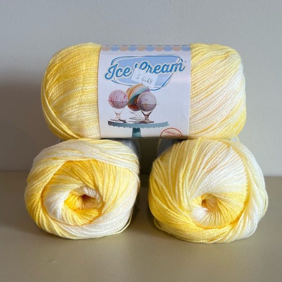 lion brand | Office | Lion Brand Ice Cream Yarn In Lemon Meringue ...